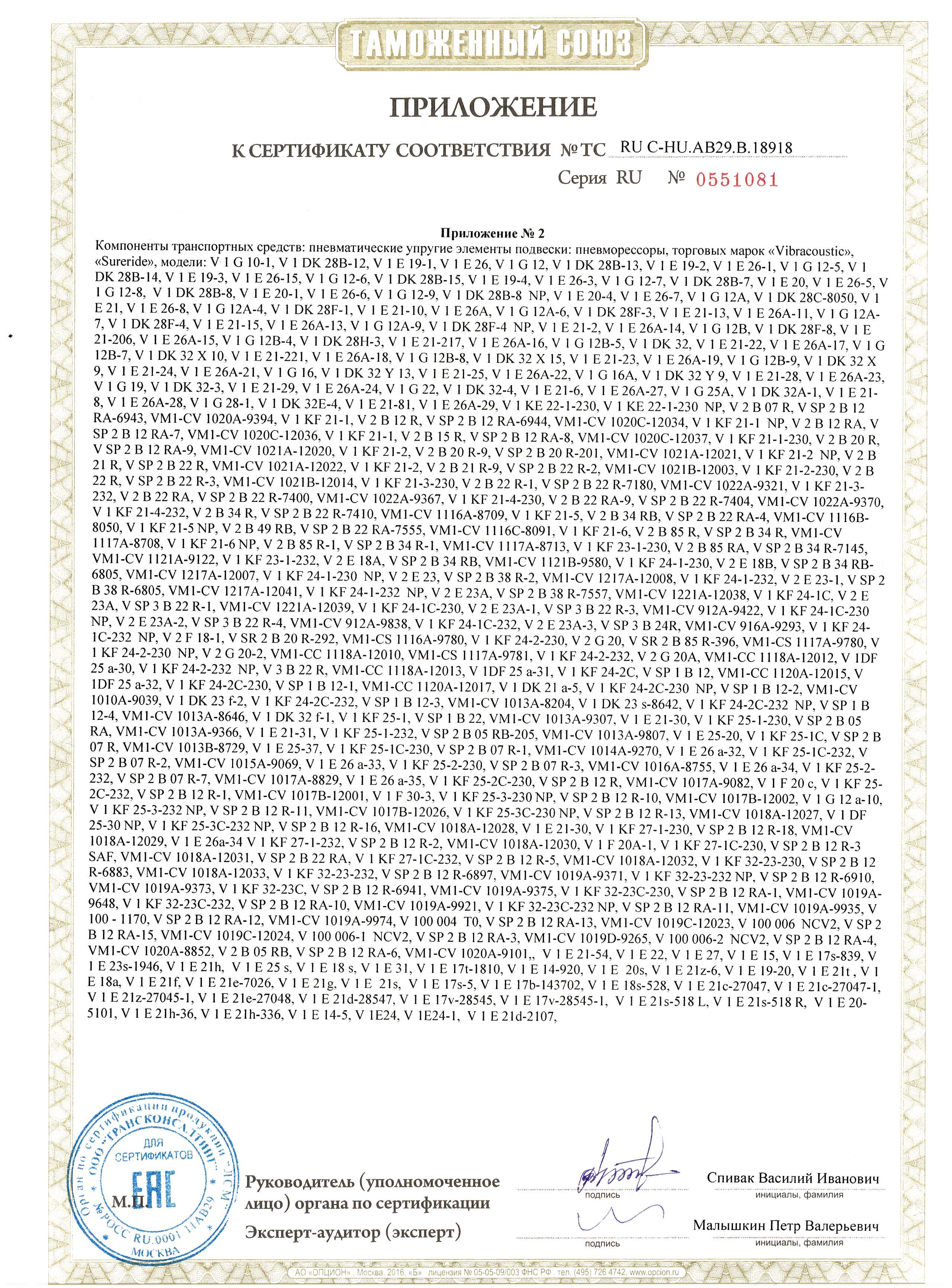 Пневмогидроэлемент МАЗ подрессоривания кабины VIBRACOUSTIC - V075105 ...