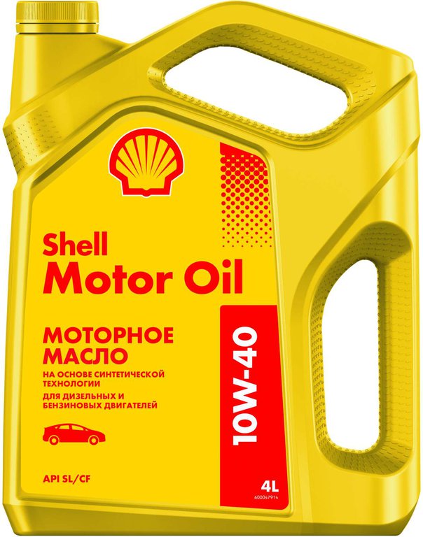 Масло моторное MOTOR OIL 10W40 SL/CF п/синт.4л SHELL - 550051070 ...