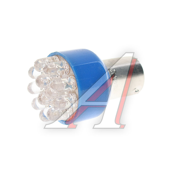 Лампа светодиодная 12V P21W BA15s 12 светодиодов Blue MEGAPOWER ...