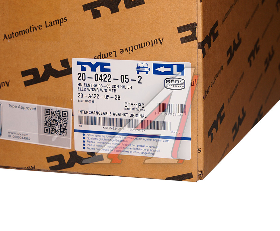 Фара HYUNDAI Elantra (03-) левая (под корректор) TYC - 20-A422-05-2B ...