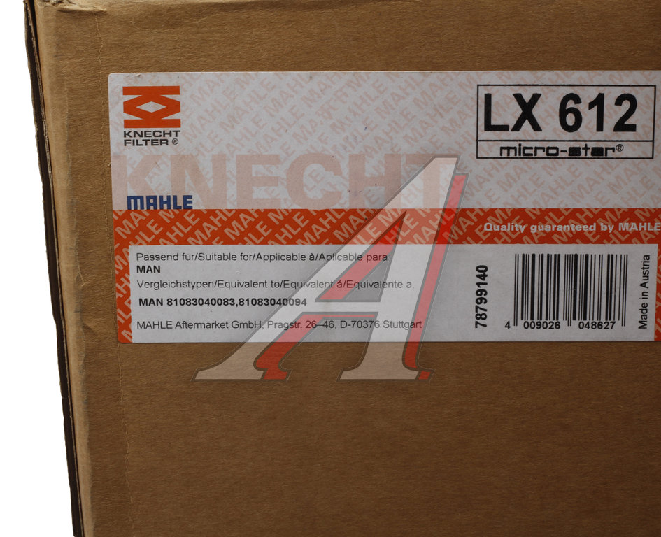 Фильтр воздушный MAN E2000 (00-) MAHLE - LX612 - купить в АвтоАльянс ...