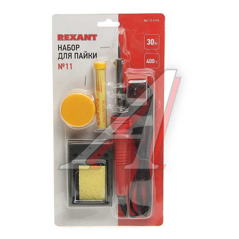 Набор для пайки №11 (паяльник 30Вт, подставка, губка для удаления припоя, припой) REXANT - 12 ...
