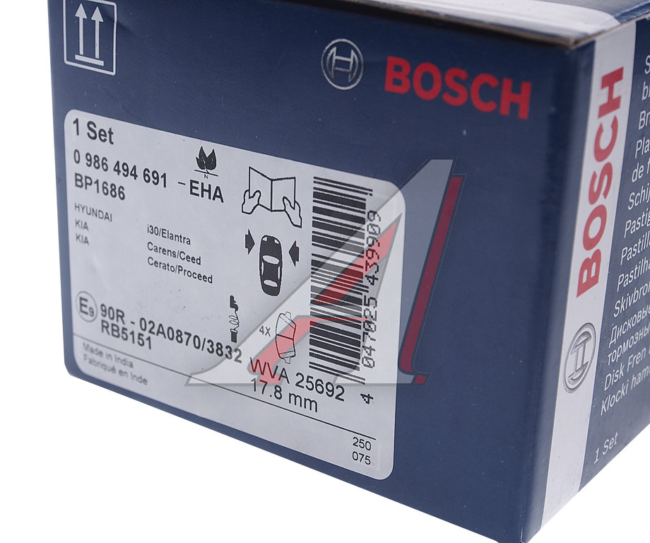 Колодки тормозные HYUNDAI i40 KIA Optima, Ceed (12-) передние (4шт ...