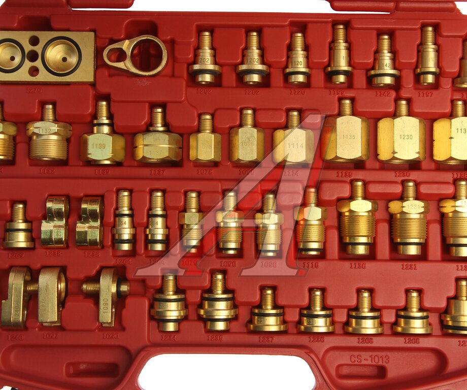 Набор адаптеров для тестирования автокондиционера (европейские и американские автомоб.) в кейсе ...