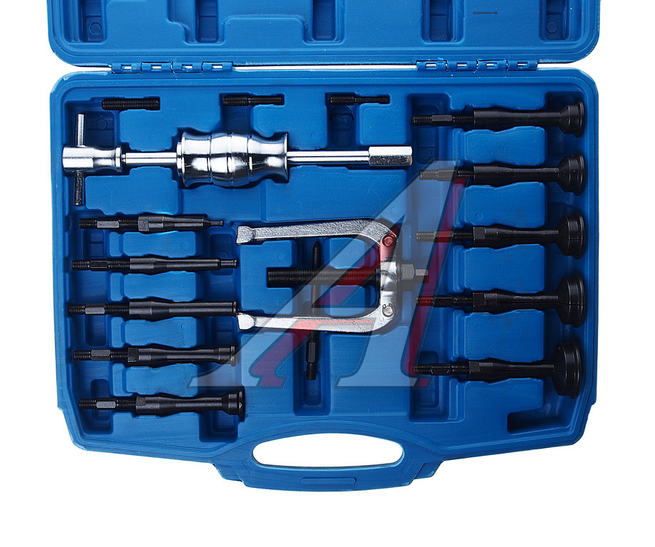Набор съемников подшипников внутренних с обр. молотком цанговый (8-58мм) 18 пр. в кейсе ...
