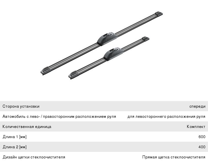 Щетка стеклоочистителя 600/400мм комплект Aerotwin (Уценка) BOSCH ...