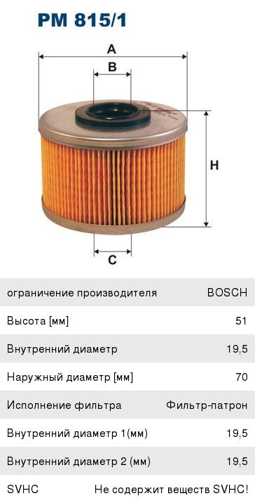 Фильтр топливный RENAULT Megane (99-03), Laguna (97-01) FILTRON - PM815 ...