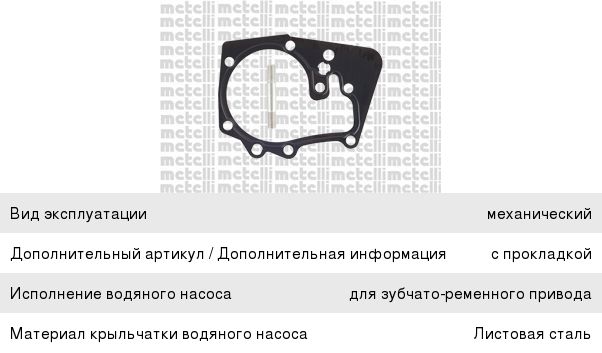 Насос водяной ЛАДА Largus (16кл.) RENAULT Logan, Sandero METELLI - 24 ...